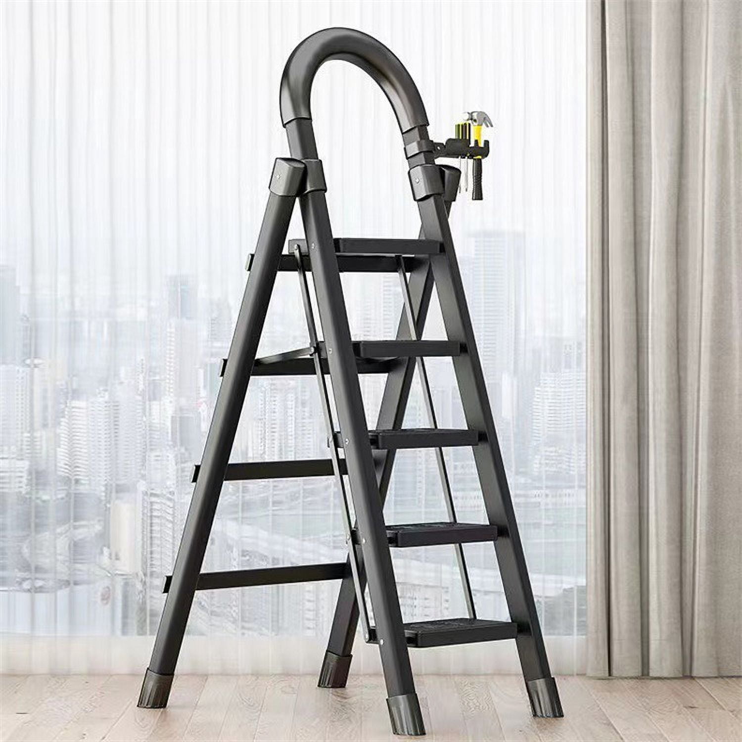Escalera telescópica plegable para el hogar, escalera de espiga estable ...