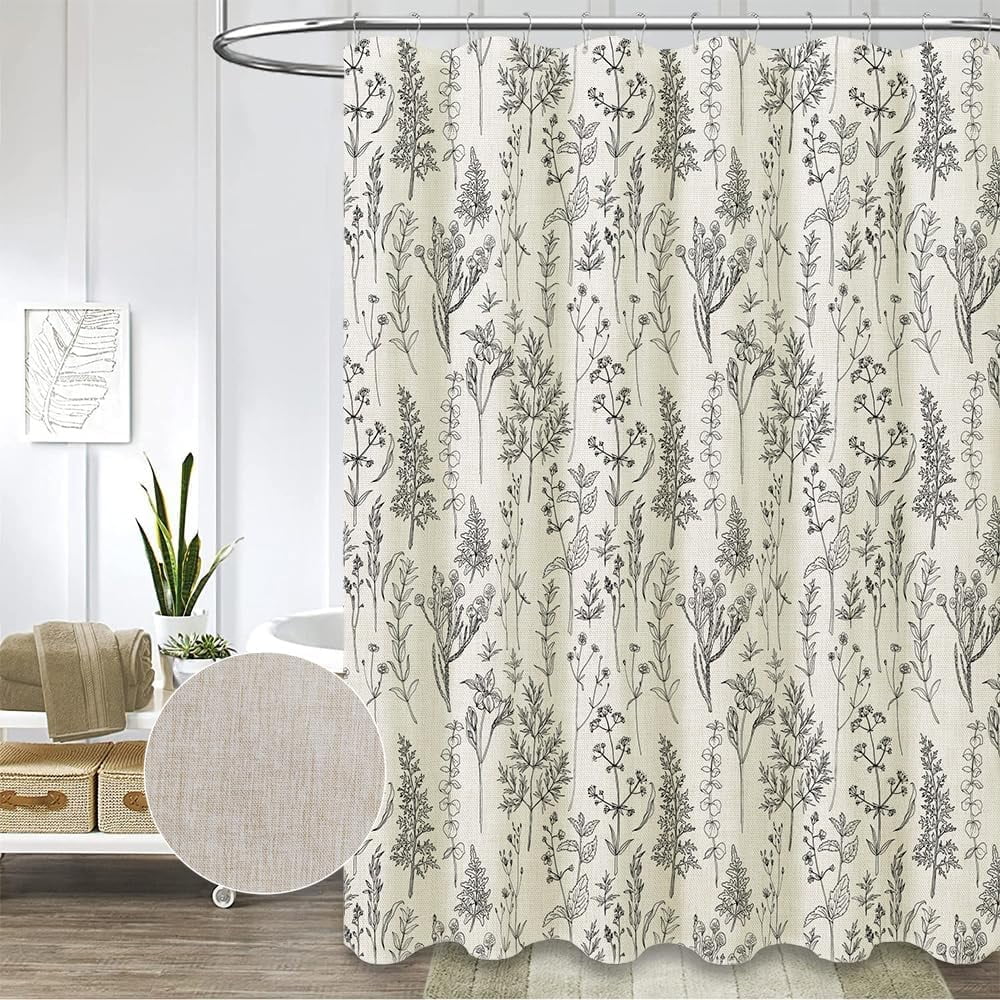 Click here for Iguohao Rustic Leaves Linen Shower Curtain For Bat... prices