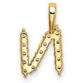 Fine Color Jewels Diamond Initial Pendant 14K Yellow Gold Lab Diamond N ...