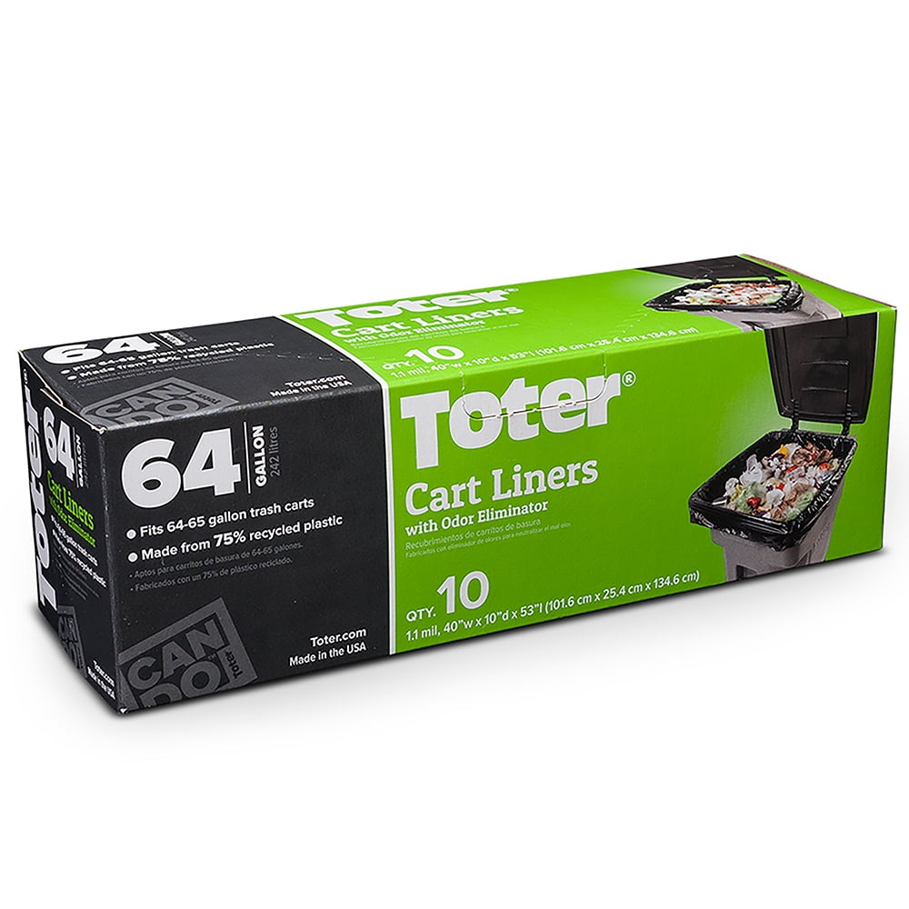 64 Gal. Trash Can Bags - 10 Bag Roll - Walmart.com