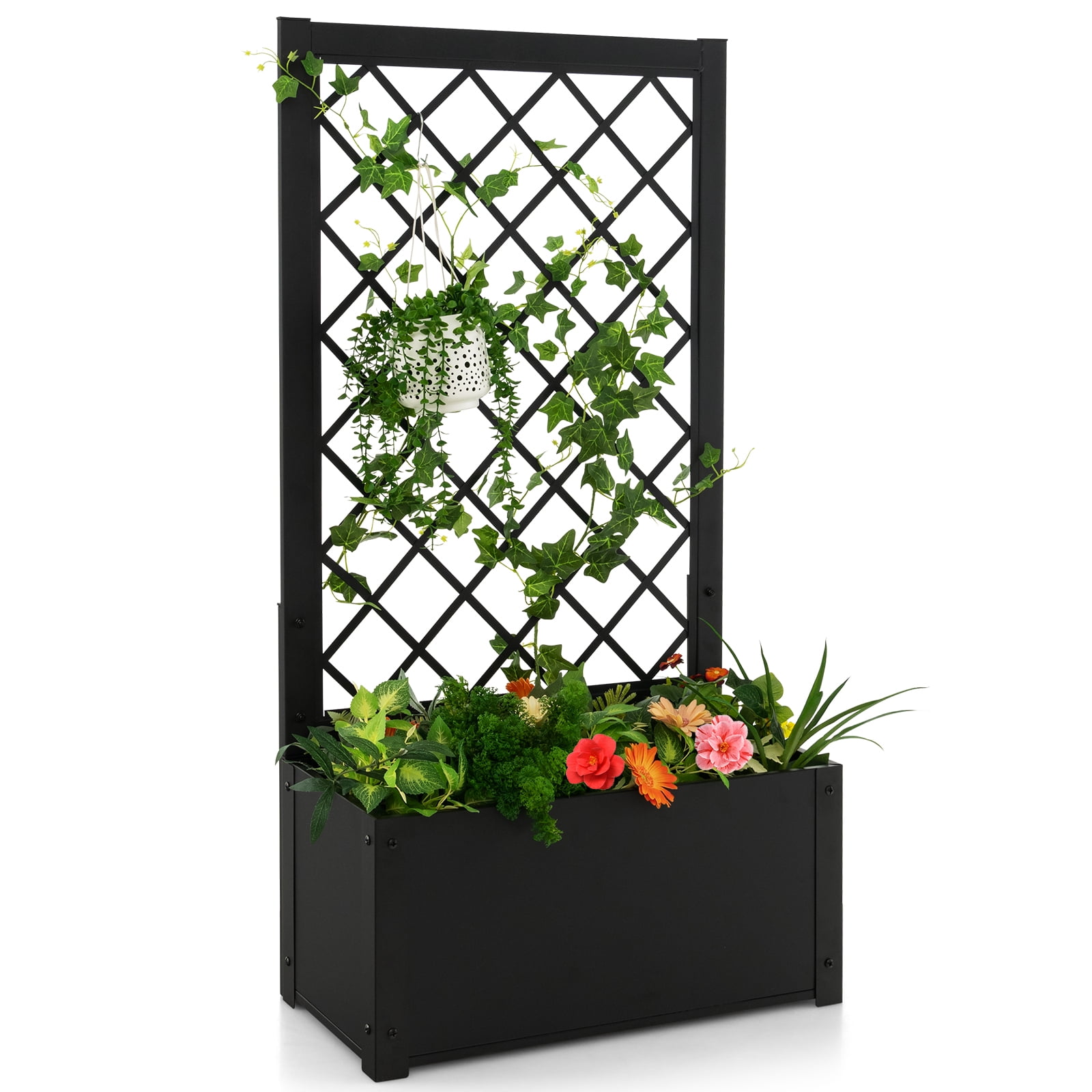 Click here for Patiojoy 44 Metal Planter Box With Trellis Raised... prices
