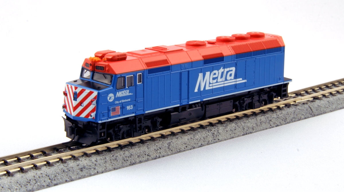 Kato 176-9103 N Chicago Metra F40PH Diesel Locomotive #163 w/Ditch ...