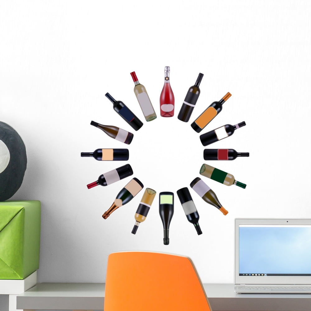 Wine Bottles Vortex over Wall Decal by Wallmonkeys Peel and Stick ...