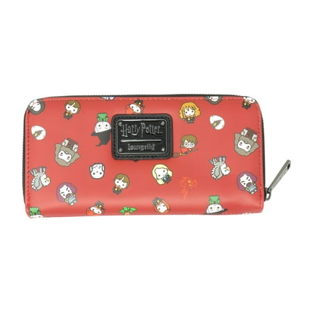 Loungefly Harry Potter Chibi Characters Maroon Allover Print Zip Around Wallet | Walmart Canada
