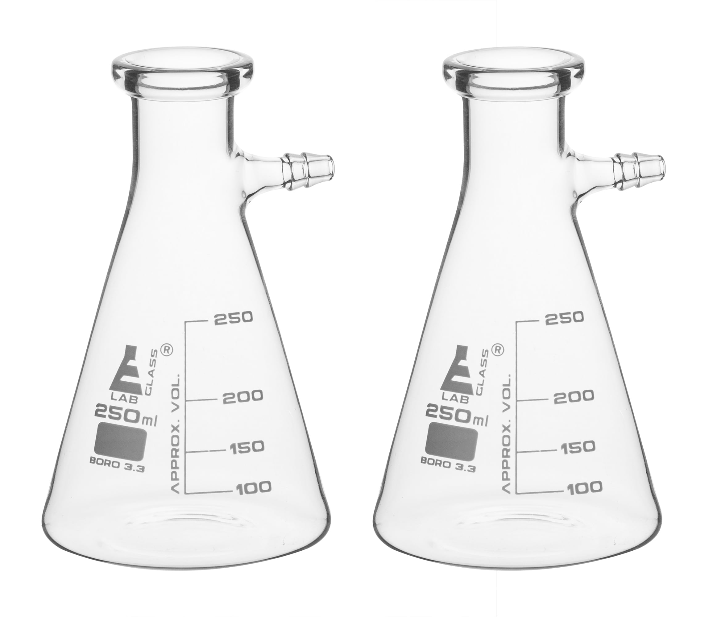 2PK Filtering Flask, 250mL - Borosilicate Glass - Conical Shape, with ...