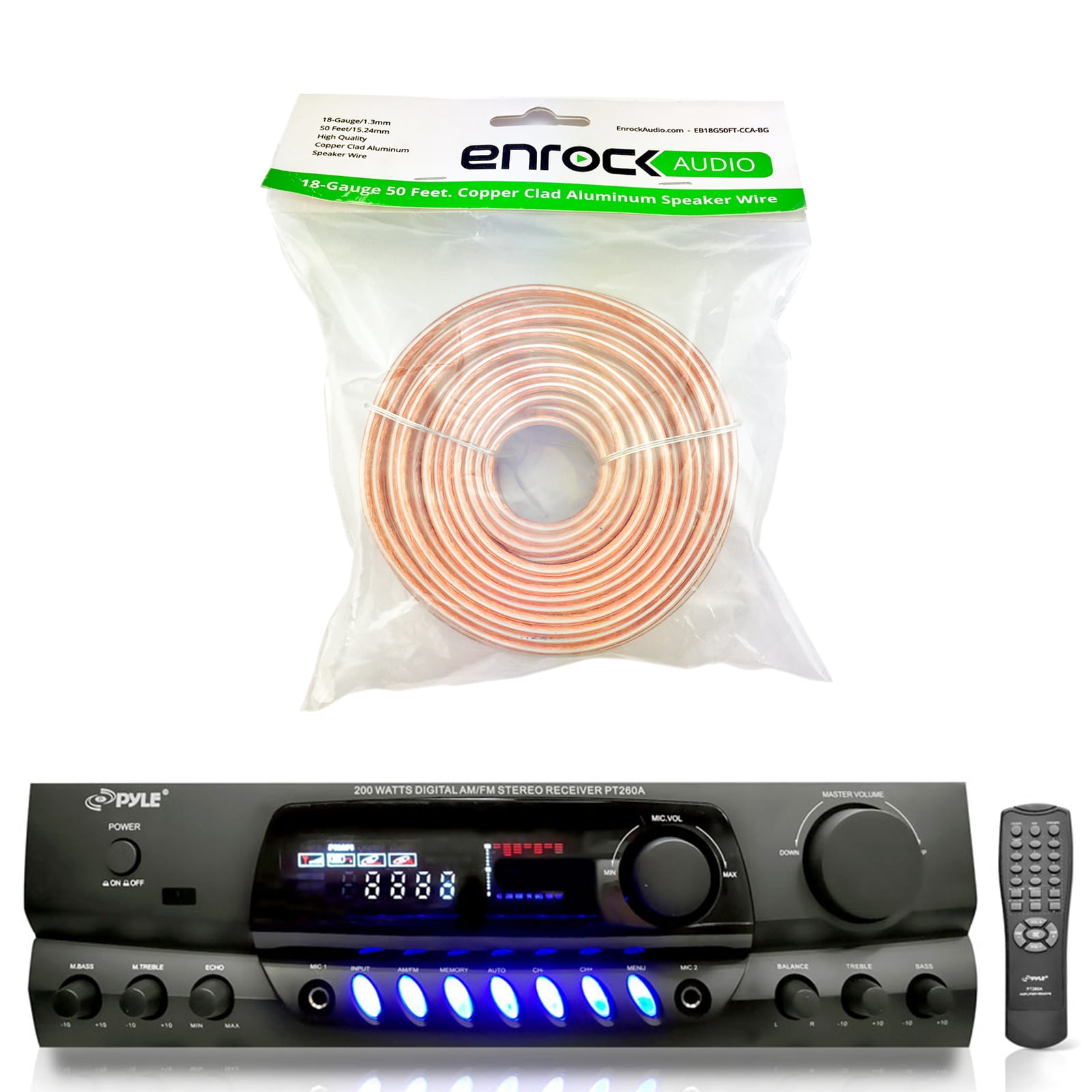 Pyle PT260A 200-Watt 2-Channel Digital AM/FM Radio Stereo Amplifier ...