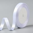 1 Group Single Face Satin Ribbon Polyester Ribbon White 3/8 inch(10mm ...