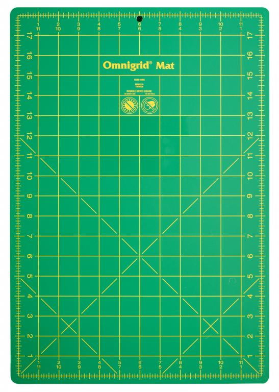 Omnigrid 12" x 18" Cutting Mat with Grid, Non-Slip Rectangular Mat for ...