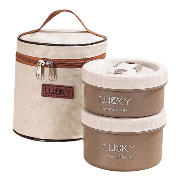 Insulated Food Lunch Containers with Chopsticks and Spork, Snack Box ...