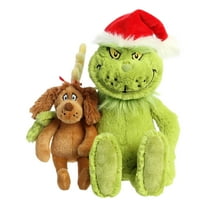 Aurora World Grinch with Santa Hat and Dog Max Plush, 14.5", Holiday ...