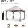 12 ft x 10 ft Outdoor Gazebo, Heavy Duty Steel Frame with Mosquito ...