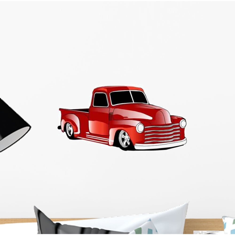 Classic Red Truck Wall Decal Sticker, Wallmonkeys Peel & Stick Vinyl ...