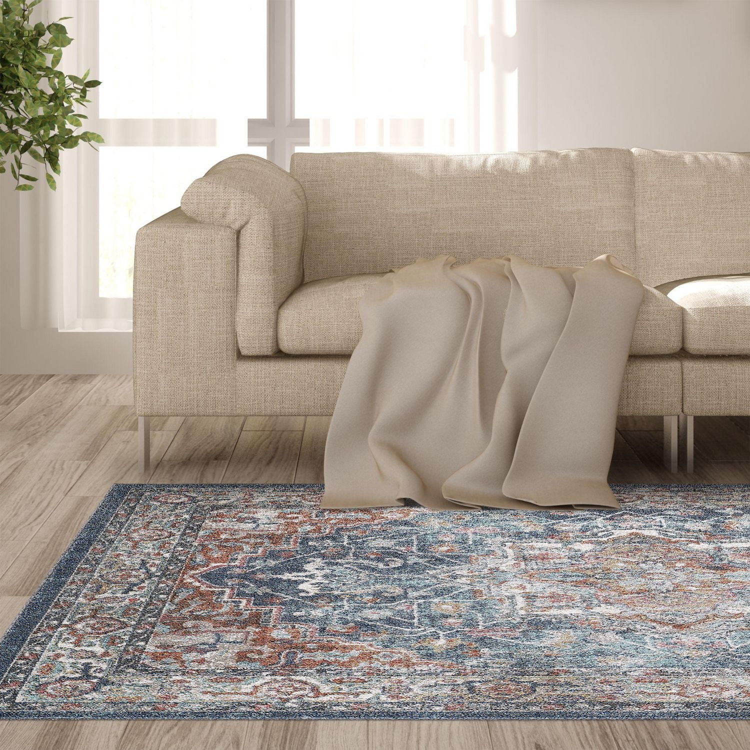Click here for Natco Cranfield Rusty Red And Blue Woven Area Rug... prices