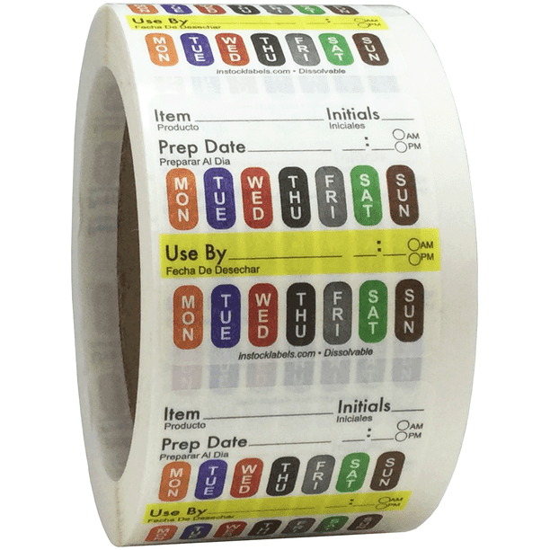 Multi-Color Dissolvable Universal Labels For Food Rotation | 2 x 2 ...