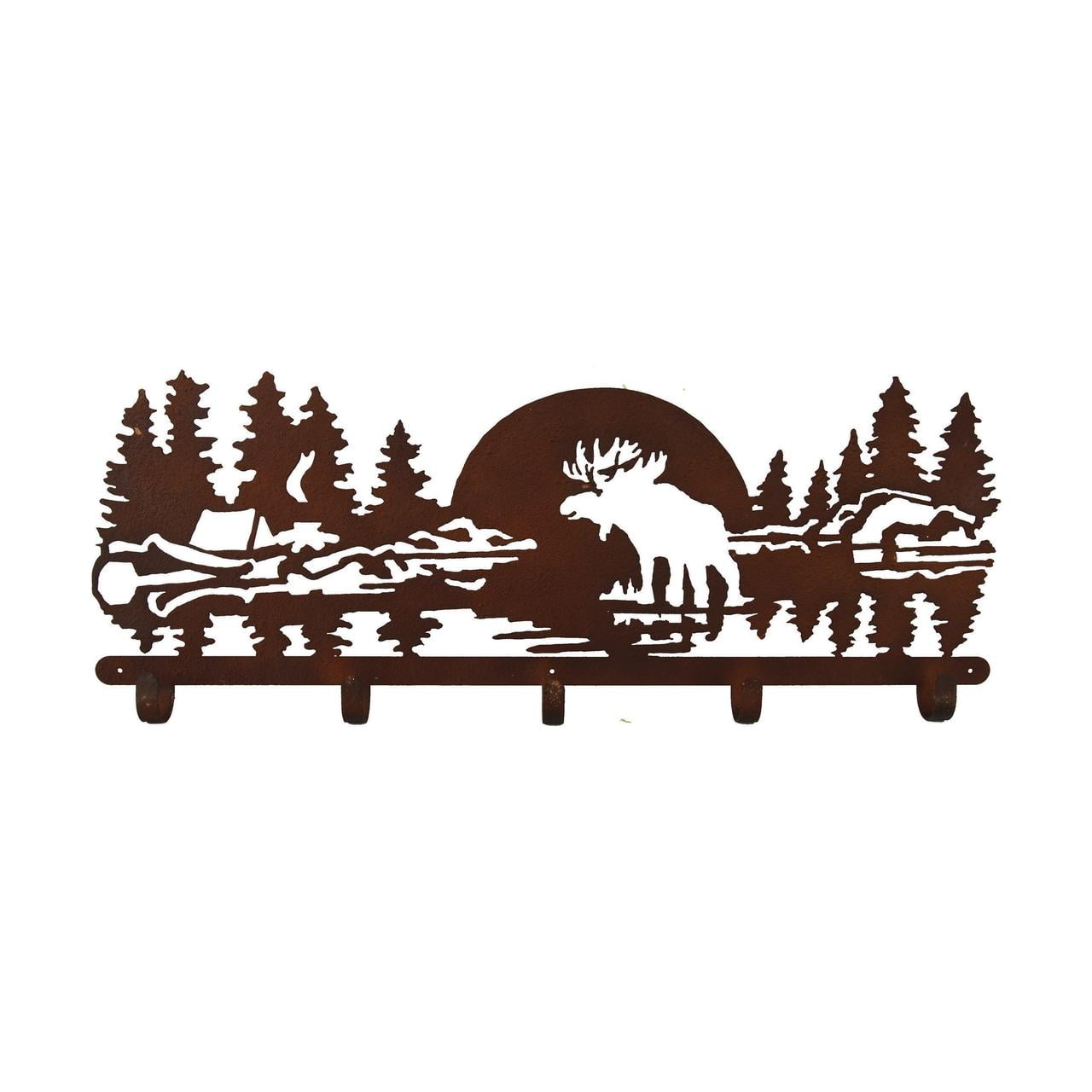 Rivers Edge Products Hat and Coat Rack, Moose Scene, Laser Cut Metal ...