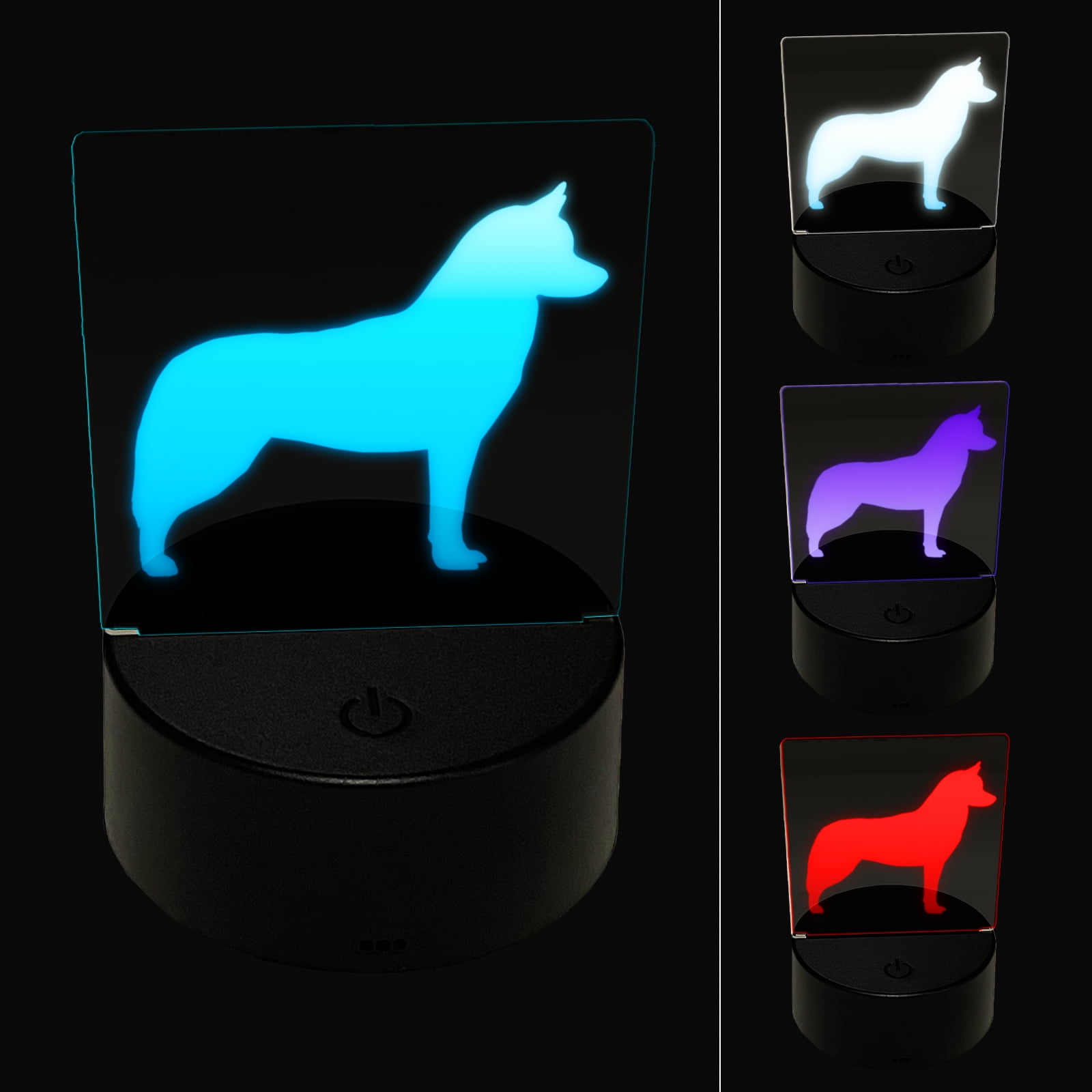 Siberian Husky Dog Solid LED Night Light Sign 3D Illusion Desk ...