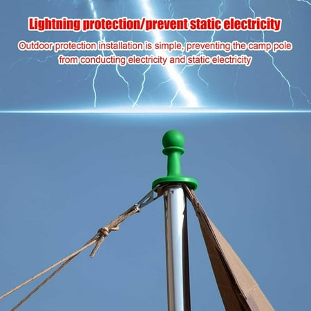 4Pcs Lightning Protection Cap Camping Canopy Tent Canopy Pillar Support ...