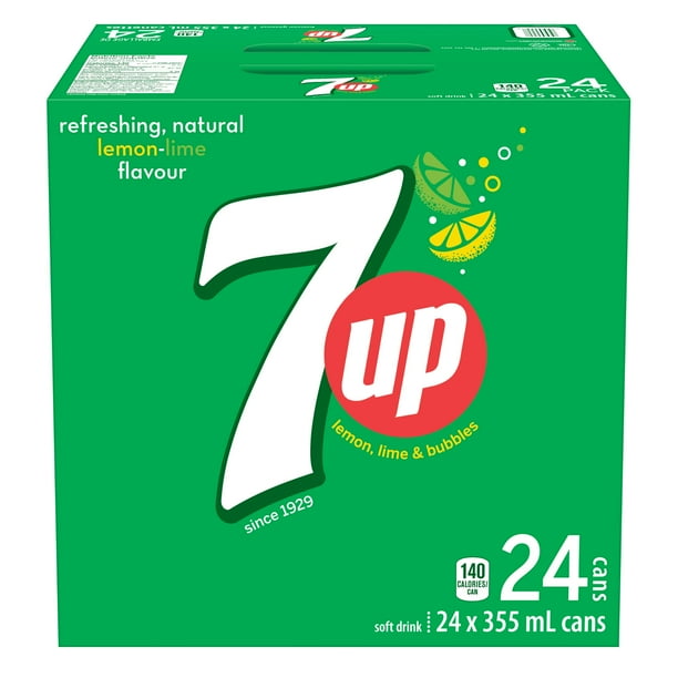 7UP Lemon Lime Soft Drink 24 x355 mL,Cans, 24x355mL - Walmart.ca