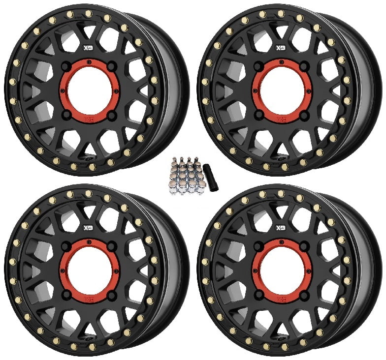 KMC Grenade Beadlock UTV Wheels/Rims Black 14x7/14x10 Can-Am Maverick ...