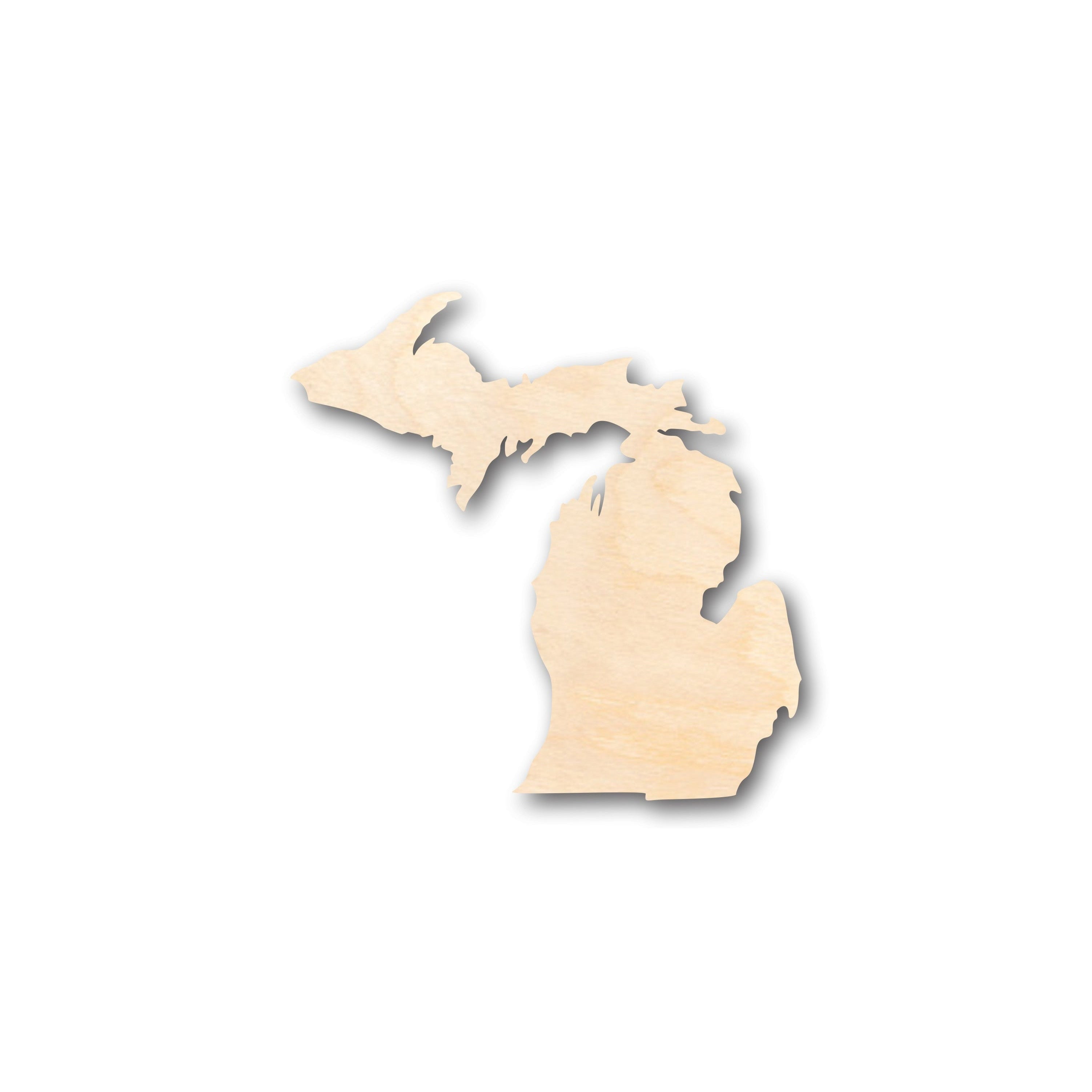 Unfinished Wood Michigan Connected Shape - Craft - up to 36" DIY 2" / 1 ...