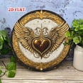 HELLOYOUNG Vintage Metal Wall Sign Heart Shaped with Wings, Round White ...
