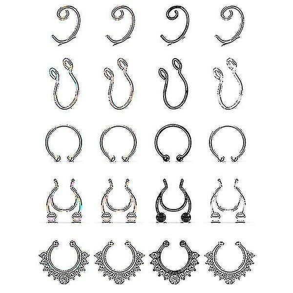 Click here for 20pcs Punk Fake Nose Ring Hoop Fake Piercing Nose... prices