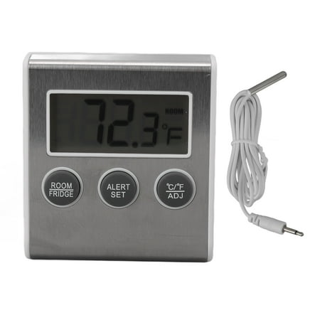 Freezer Thermometer, Digital Fridge Thermometer Support Alarm White ...