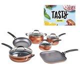 Tasty 11pc Cookware Set Non-Stick - Diamond Reinforced - PFOA Free ...