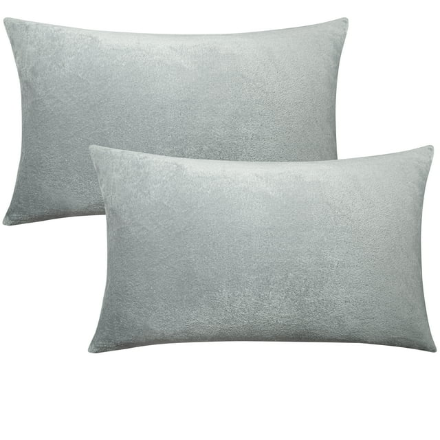 FLXXIE Ultra Fluffy Soft Velvet Pillowcase with Zipper Set of 2, Queen ...