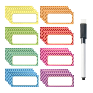54 Pieces Magnetic Dry Erase Labels - 9 Colors Reusable Name Plate Tags ...