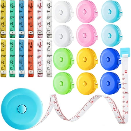 24 Pieces Retractable Measuring Tape Colorful Push Button Measure Tape ...