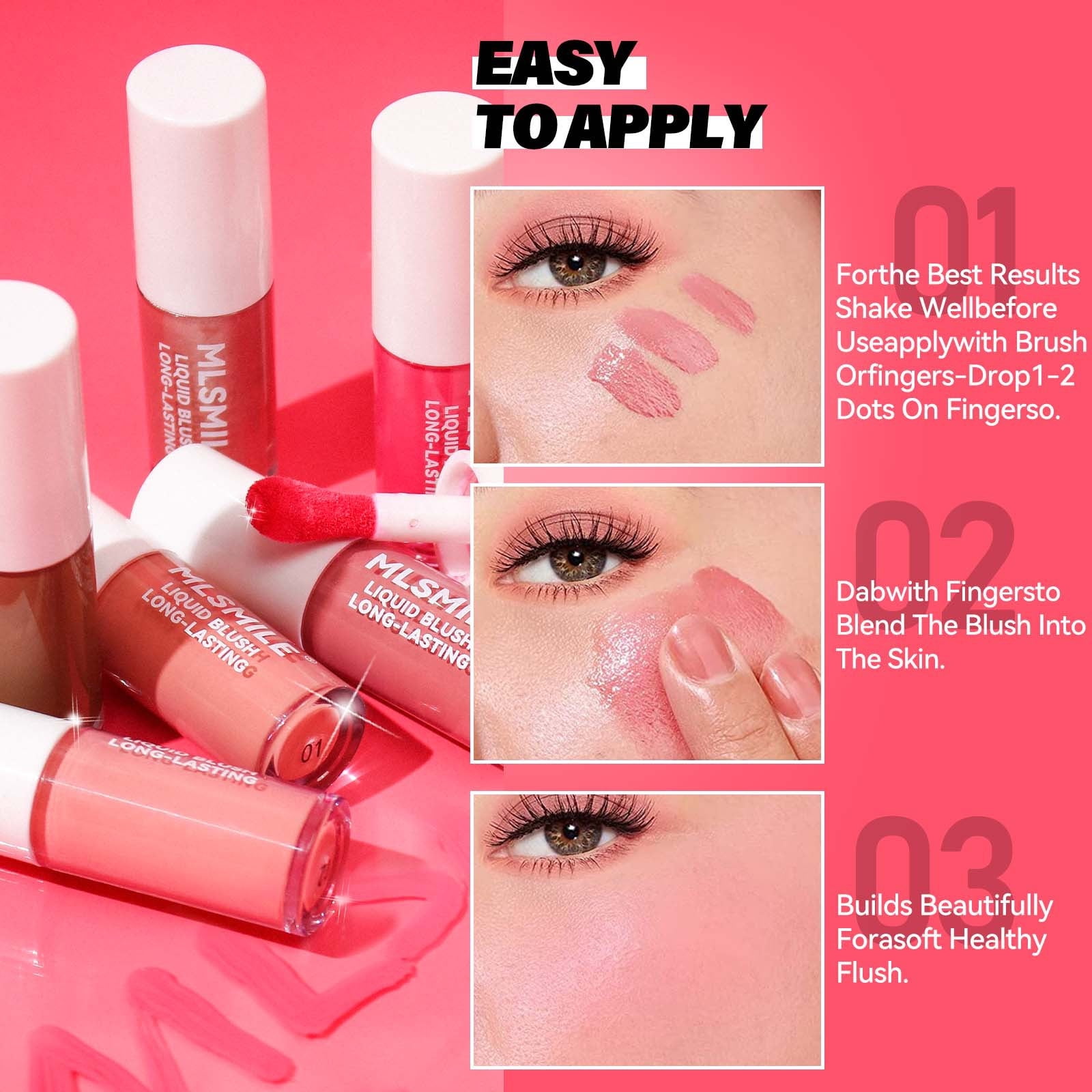 Barra de maquillaje rubor líquido | Iluminador y contorno con brillo fino | Color hidratante y ...