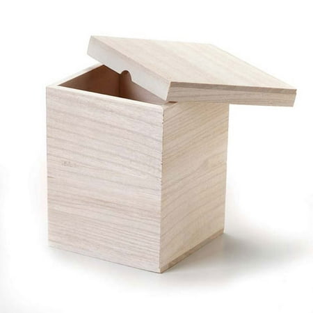 Unfinished Wood Craft Box with Lid: 4.5 x 5.25 inches - Walmart.com