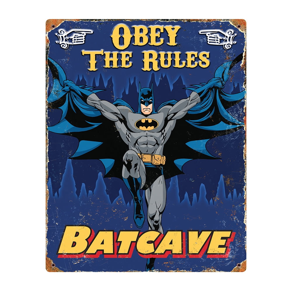 Batman - Batcave Heavy Metal Embossed Sign - Walmart.com