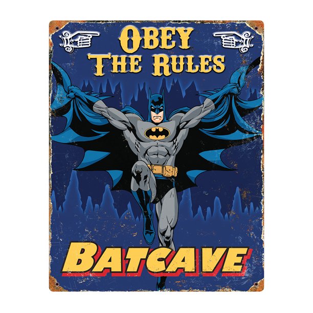 Batman - Batcave Heavy Metal Embossed Sign - Walmart.com - Walmart.com
