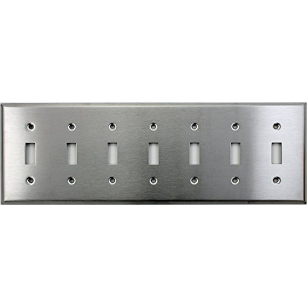 Classic Accents Brushed Satin Stainless Steel 7 Gang Toggle Light ...