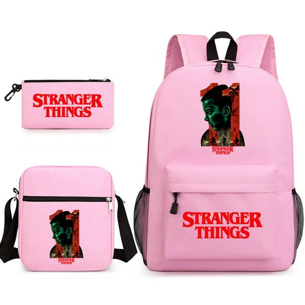 Stranger Things Backpack Three-Piece Canvas Crossbody Bag Pink~7 ...