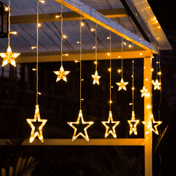 Outdoor Indoor Sun Moon And Star Lights, Solar Christmas Lights, With Remote Control, 8 Modes ...