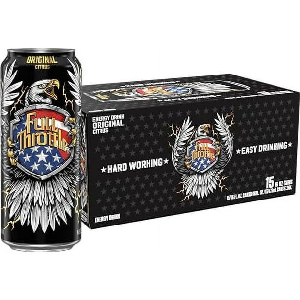 Full Throttle Citrus: Hard-Working Energy Drink. 16 Fl oz (Pack of 15 ...
