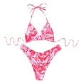 Yoodem Women Two Piece Swimsuit Bikini Sets For Women Floral Print Triangle Tie Side Bikini Set