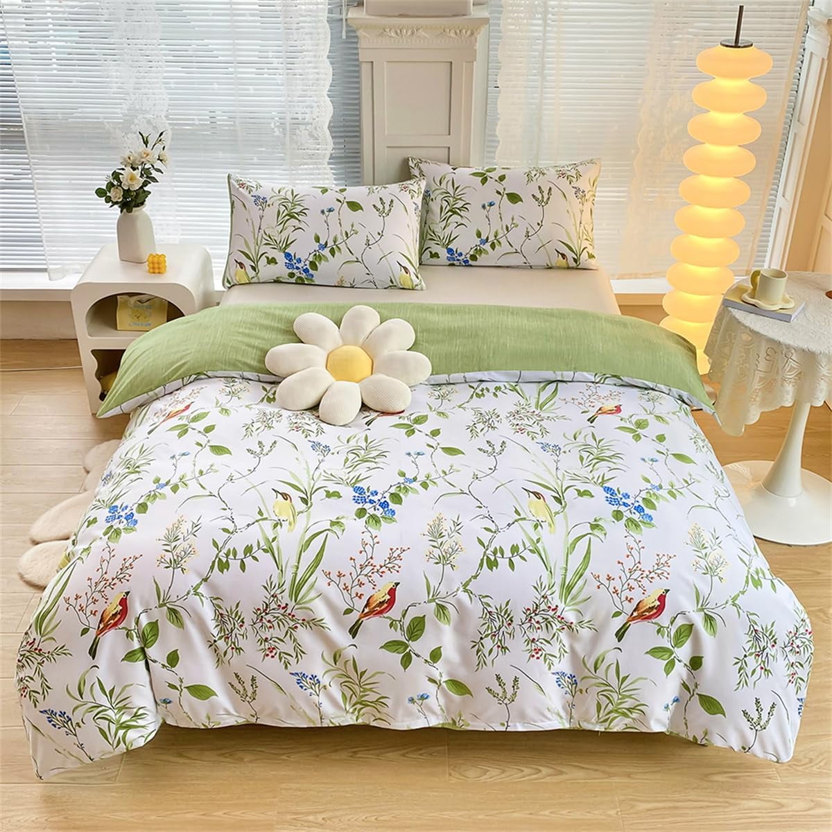 Click here for Siabc-Botanical Duvet Cover Queen Green White Flor... prices