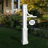 Mayne Woodhaven Outdoor Traditional White Polyethylene Address Sign ...