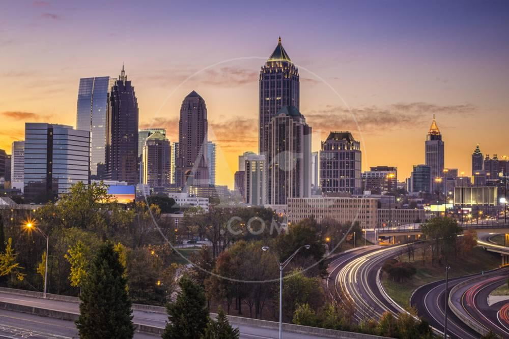 Atlanta, Georgia Downtown Skyline at Sunrise, Unframed Photographic ...