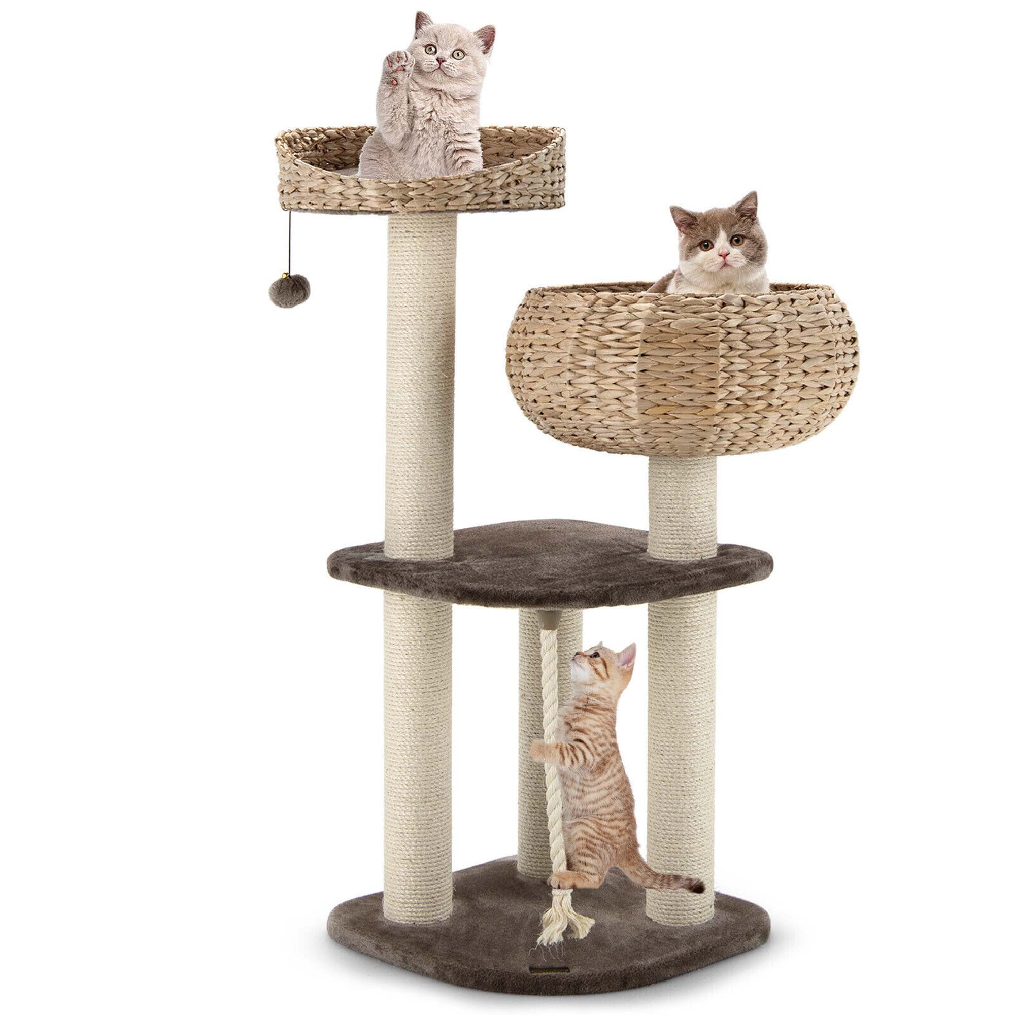 Click here for Gymax 41 Hand-Made Cat Tree Tower Natural Bowl Sha... prices