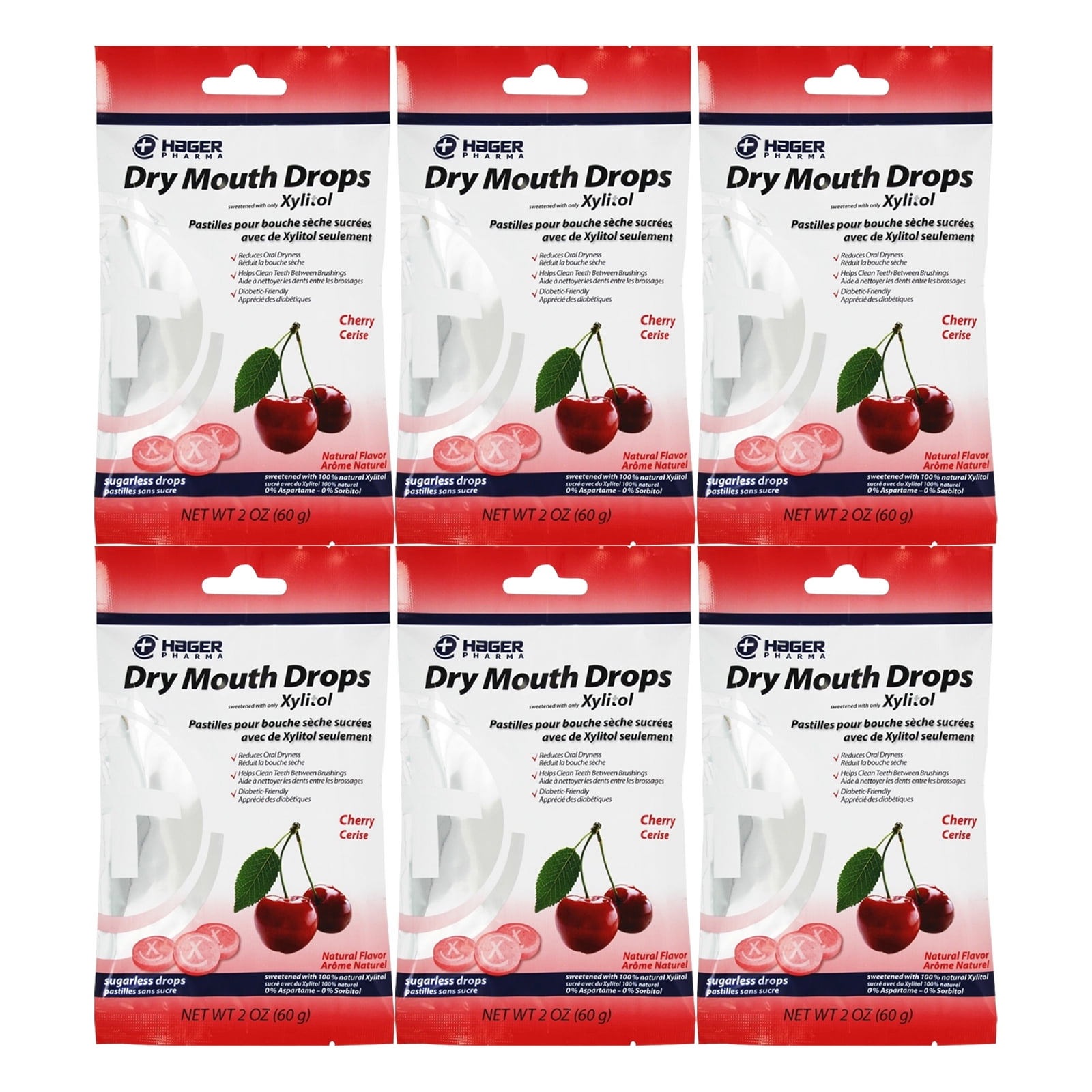 Hager Pharma Dry Mouth Drops, Cherry, 2 oz ( 6 Pack ) - Walmart.com