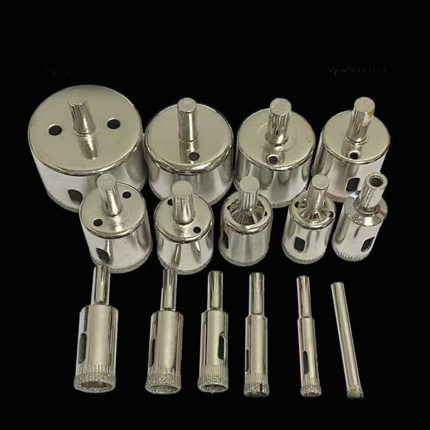 Juego de brocas de diamante, 15 piezas Sierra perforadora de diamante Broca de diamante Broca de ...