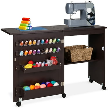 South Shore Crea Sewing Craft Table on Wheels, White - Walmart.com