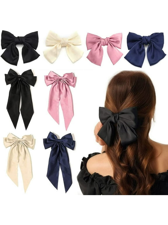 JOYOYO 7 pcs Hair Bows for Women Girls,Silky Satin Hair Ribbon Bow Hair ...