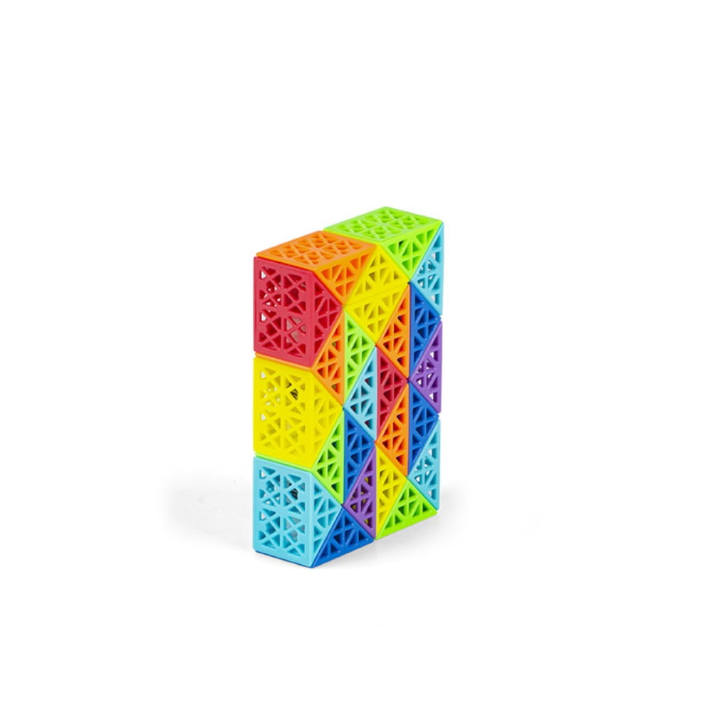 Rainbow Color Wedges Magic Snake Cube Twist Puzzle 3D Brain Teaser ...