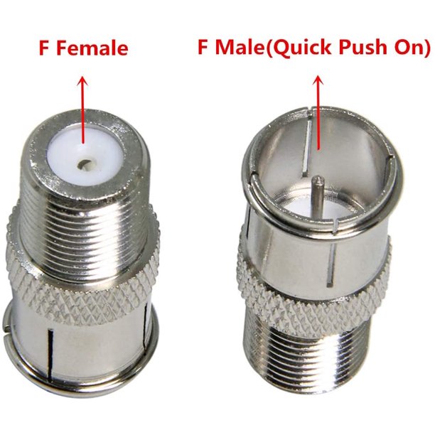 Coax Quick Connect, 2-Pack RFAdapter F Type Male to Female Push on ...